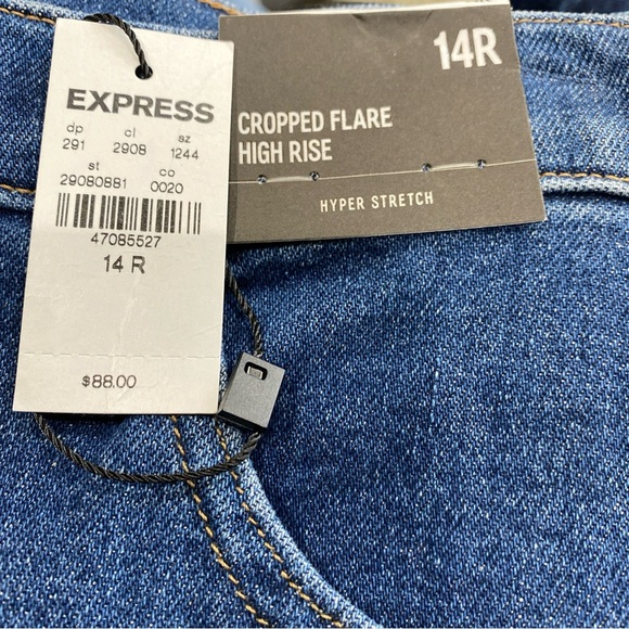 Express | Jeans | Express Ladies Cropped Flare High Rise Jeans Nwt ...